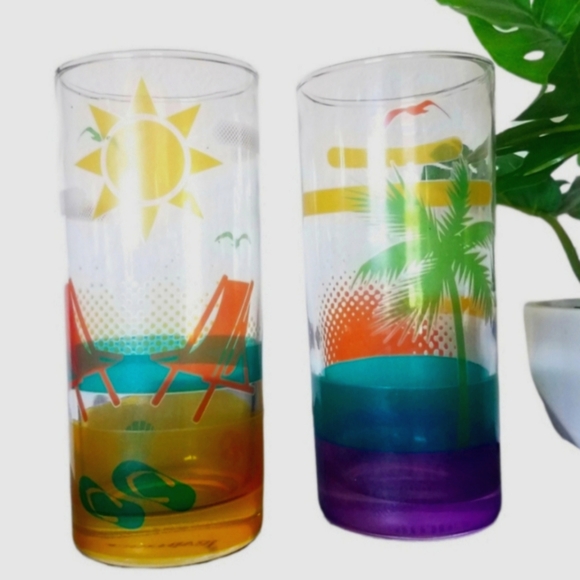 Dining | Vtg Tropical Glassware Set | Poshmark